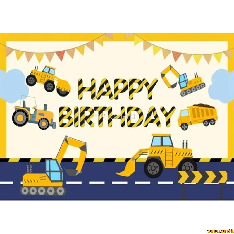 Transportation Happy Birthday Party Backdrop Automobile Planes Car Boy ...