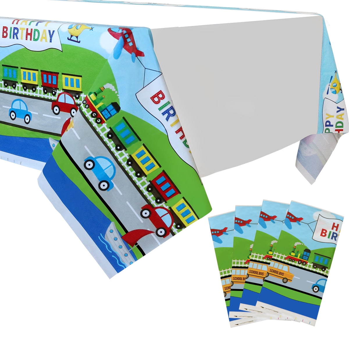 Transportation Table Covers - 86''x 51'' Transportation Printed ...