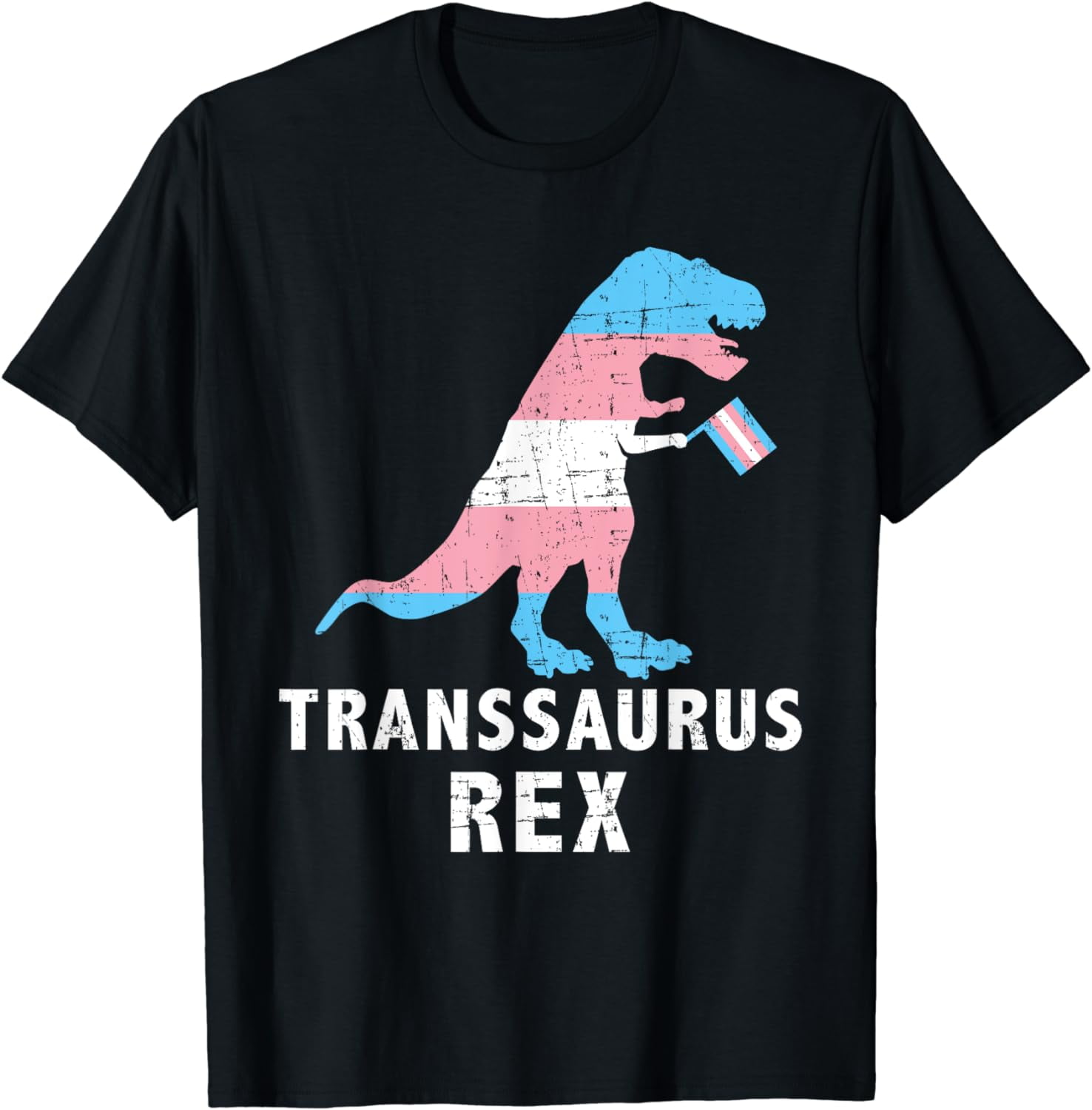 Transsaurus rex dinosaur in transgender flag for trans pride T-Shirt ...