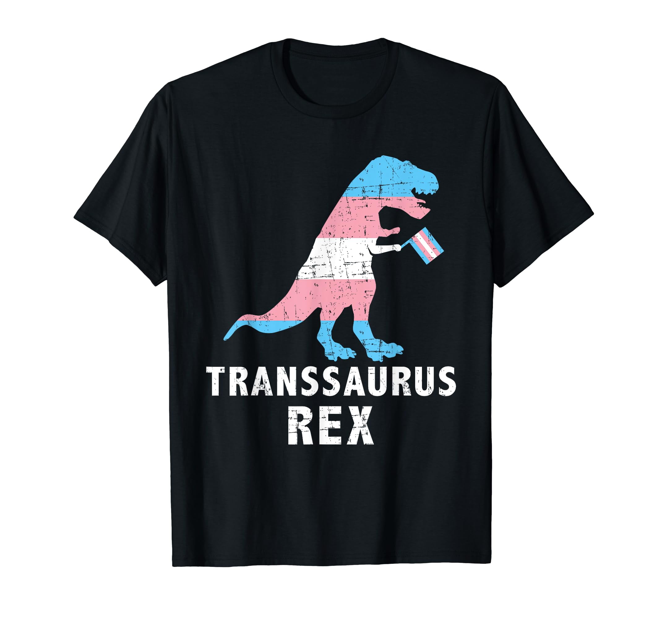 Transsaurus rex dinosaur in transgender flag for trans pride T-Shirt ...