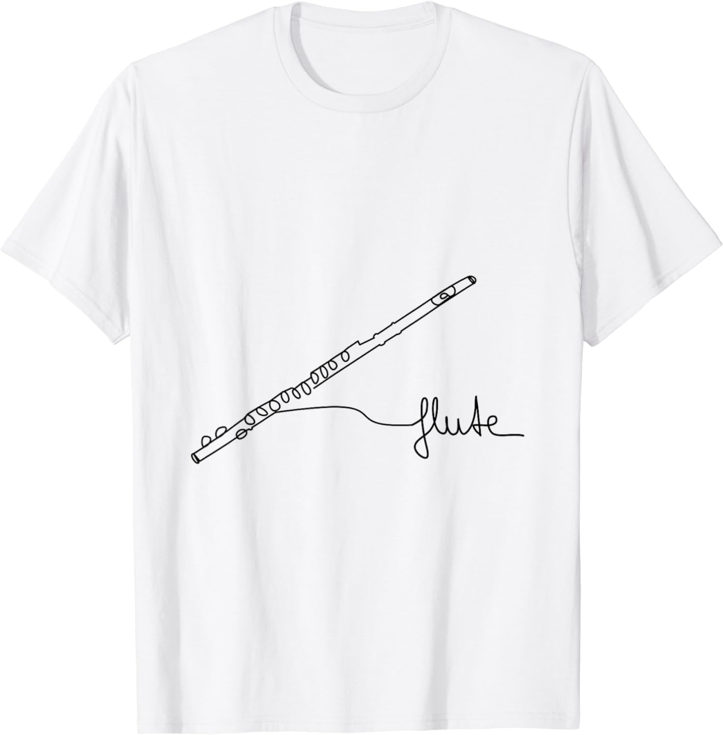 Transverse Flute Music Design One Line Flute T-Shirt - Walmart.com