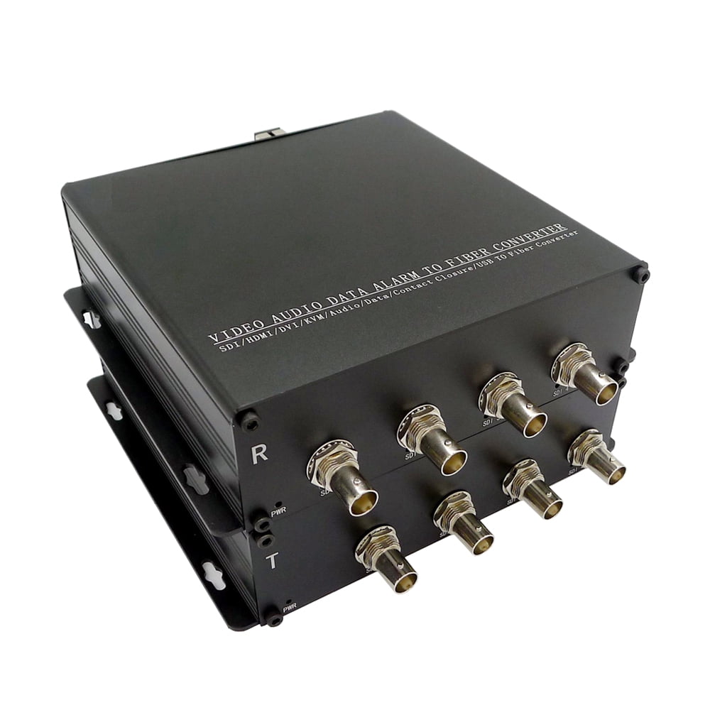 Transwan 4 Ch Independent 3G-SDI Over Fiber Extender to 10 Km, 4K SDI to Fiber Converter,4K UHD ...