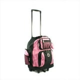 Transworld 738131-PNK Roll-Away Deluxe Rolling Backpack- Pink - Walmart.com