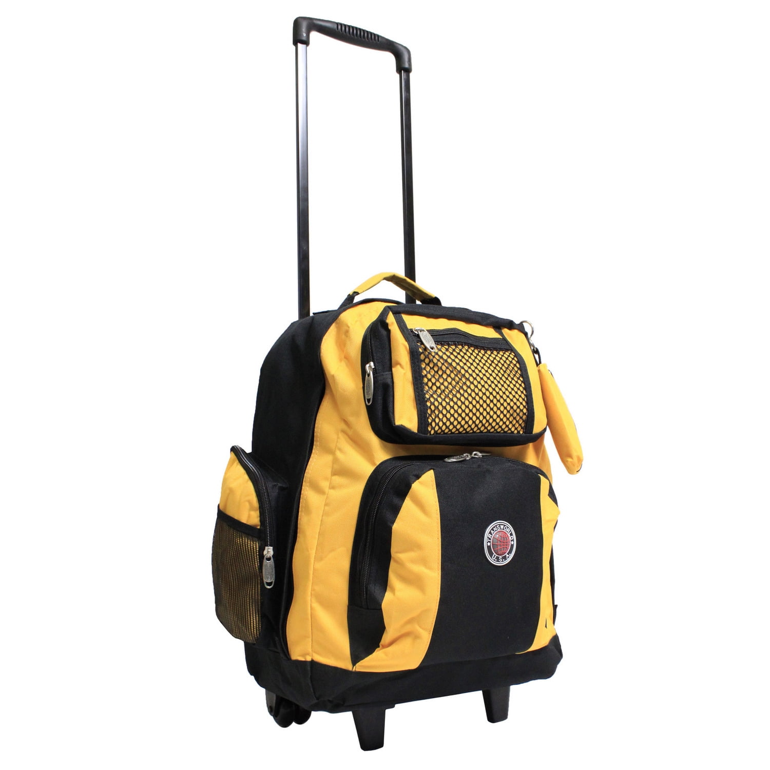 Transworld Deluxe 22-Inch Carry-On Rolling Backpack - Black Yellow ...
