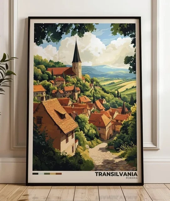 Transylvania Travel Poster - Romania Wall Art Print, Illustration Poster NO FRAMED POSTER Home ...