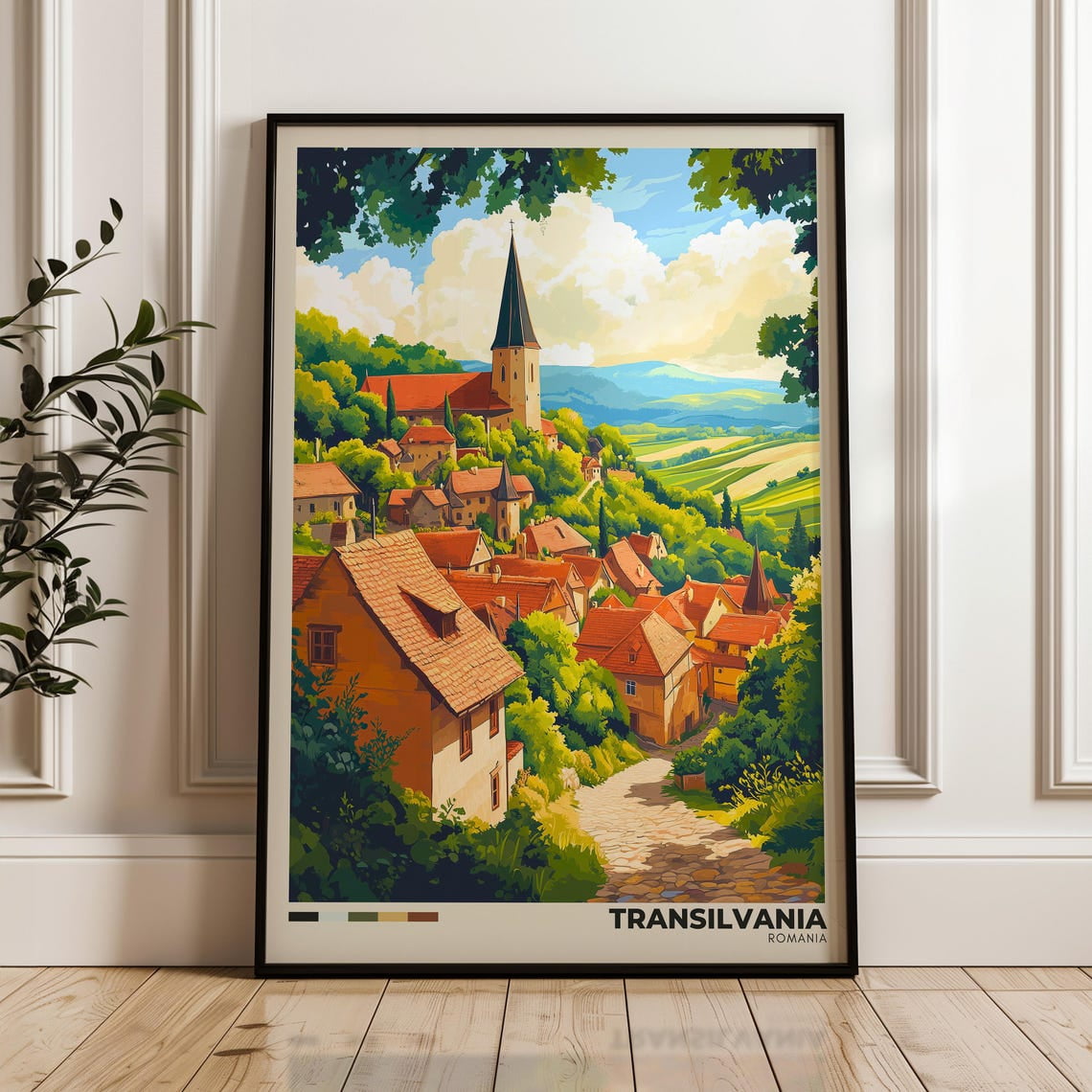 Transylvania Travel Poster - Romania Wall Art Print, Illustration ...