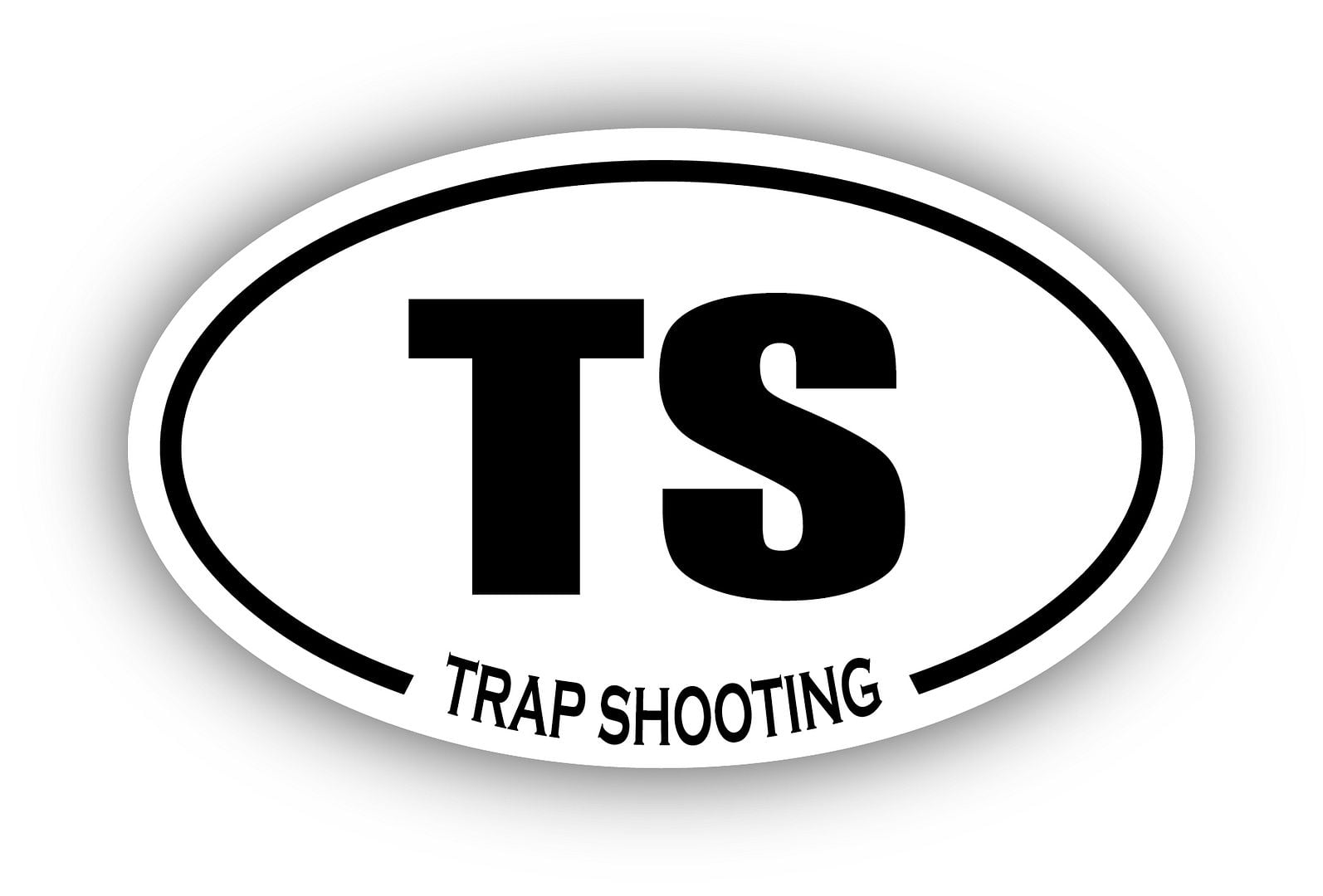 Trap Shooting TS Oval Bumper Sticker 3M Vinyl Decal 3 in x 5 in ...