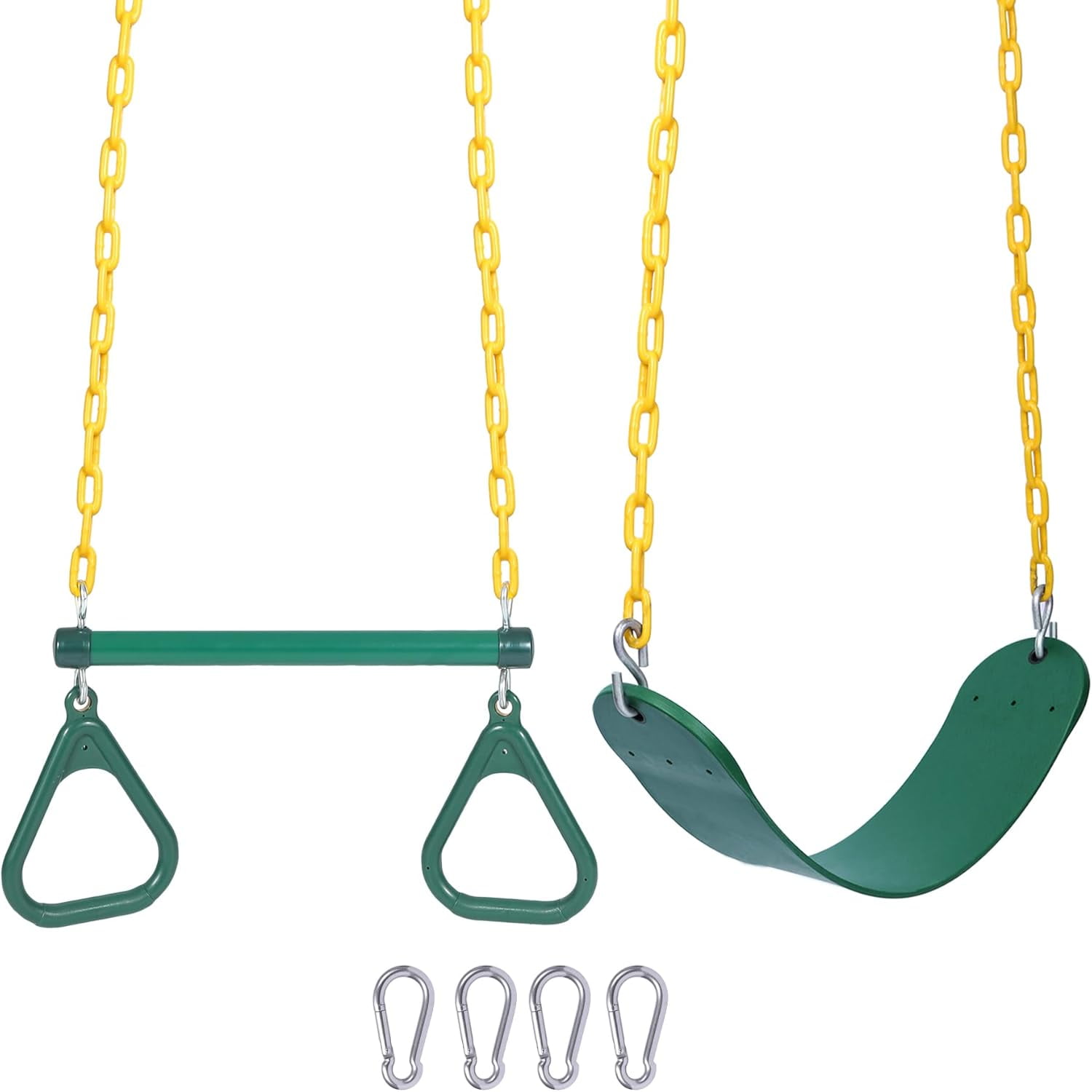 Trapeze Swing Bar Rings and Swing Seat ，Heavy Duty Safe Playground ...