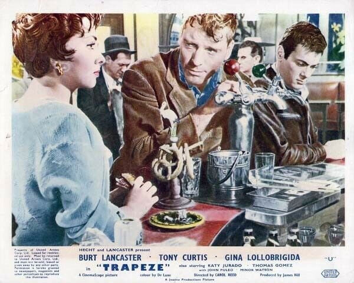 Trapeze vintage art 8x10 photo Gina Lollobrigida Burt Lancaster Tony Curtis bar - Walmart.com