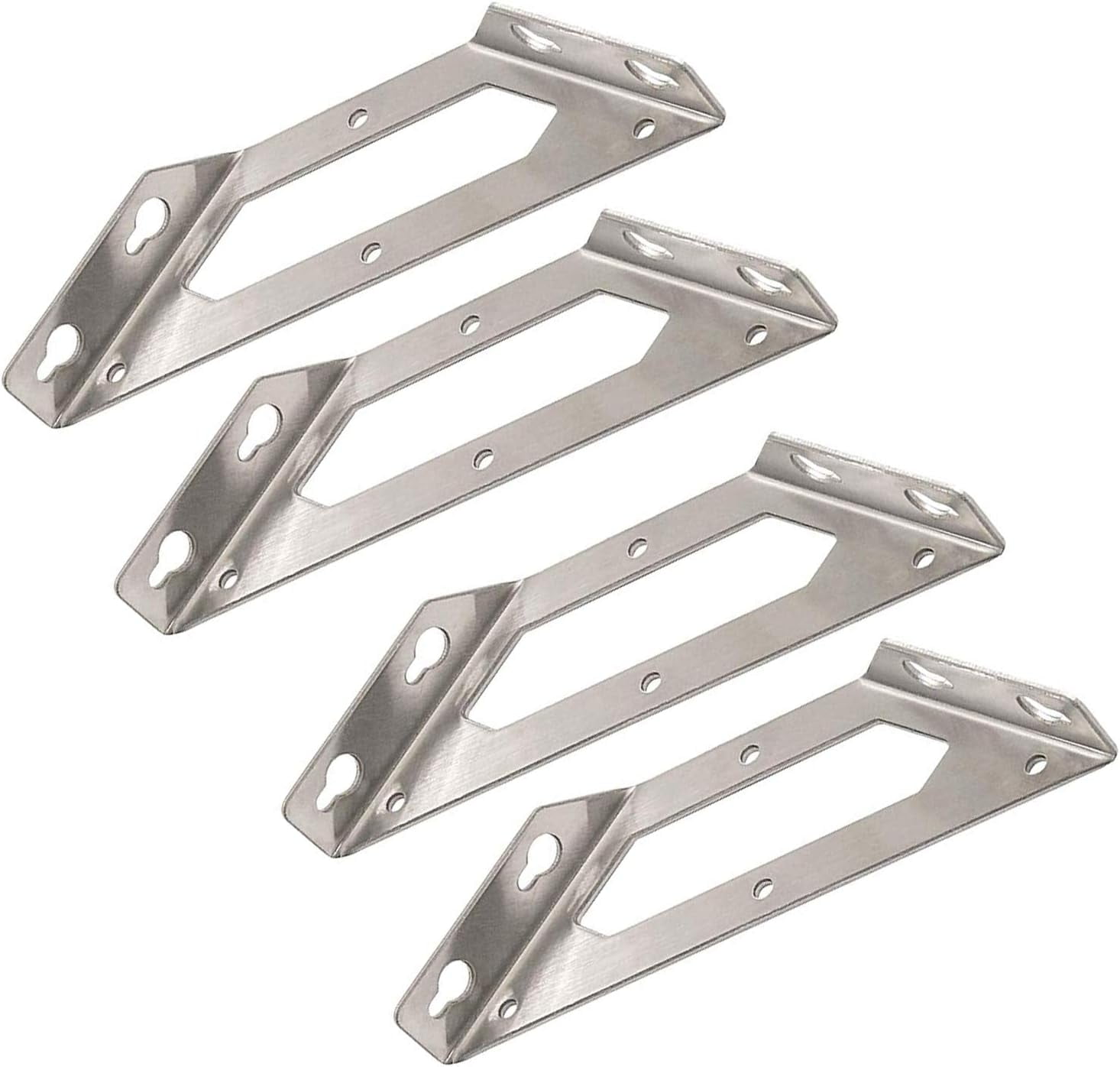 Trapeziform Angle Brackets Multi-Purpose Stainless Steel Corner Braces Large Size - 4pcs Large ...