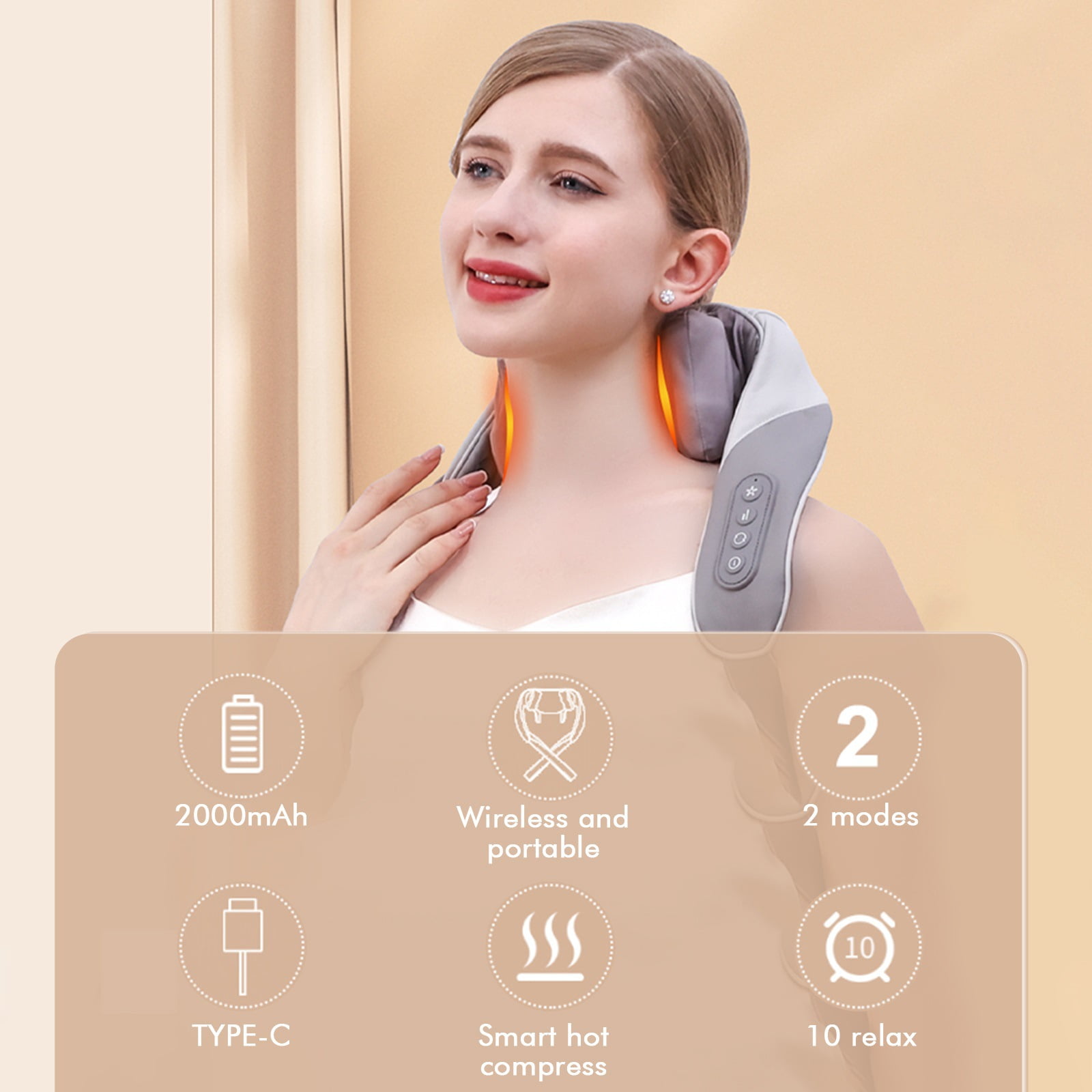 Trapezius muscle massage shawl neck massager electric hot compress ...