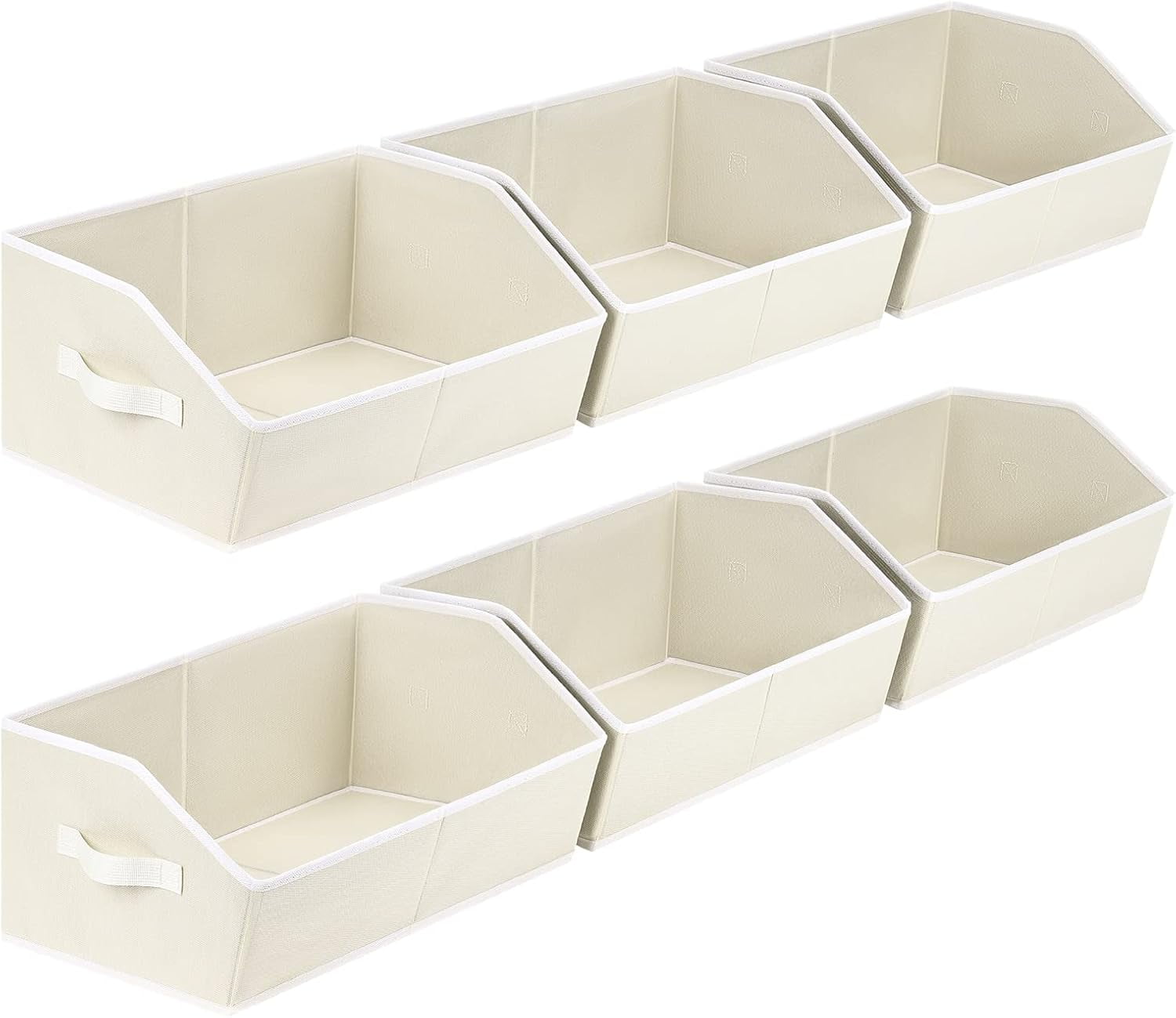 Trapezoid Storage Bin 6 Pack, Fabric Baskets for Organizing, Large ...