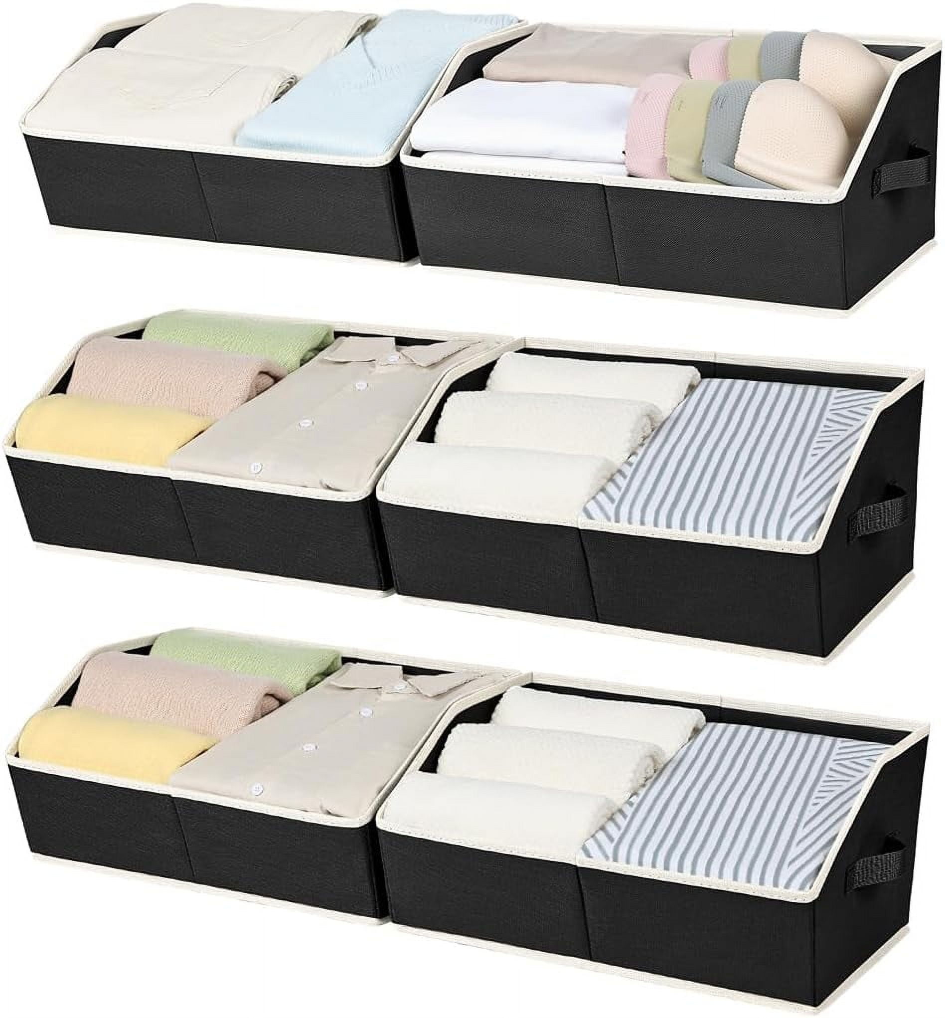 Trapezoid Storage Bin with Handle, Closet Storage Bins for Shelves ...