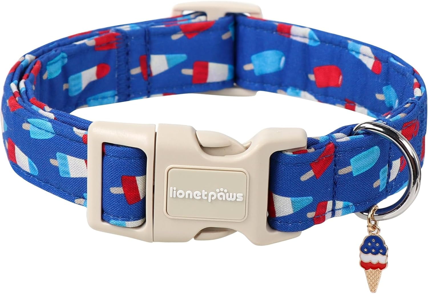 Lionet Paws 4th of July Dog Collar- Cute Blue Red Popsicle Dog Collars ...