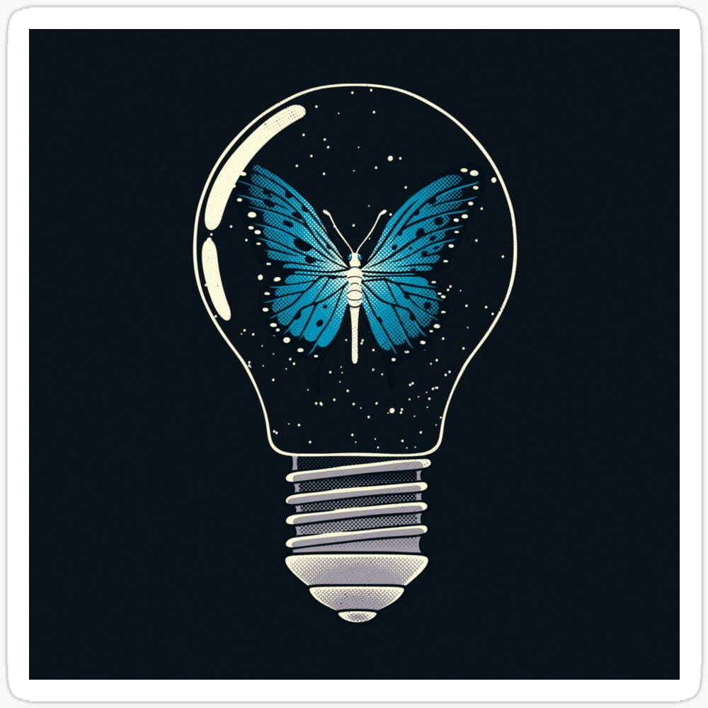 Trapped Blue Butterfly Monarch Sticker Phone Decal Water Bottle ...