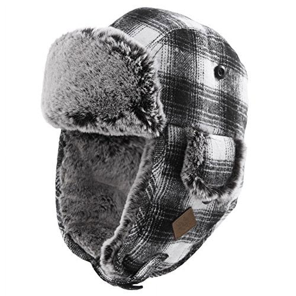 Adult Size Trapper Hat Faux Fur Aviator with Ear Flaps for Winter ...