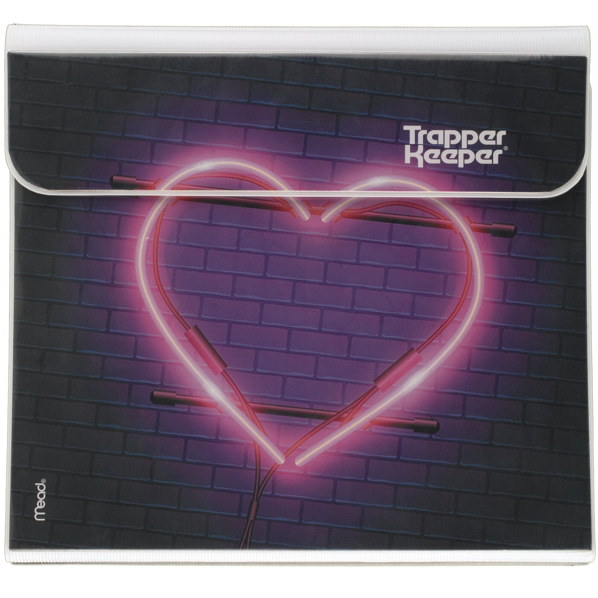 Colorful Trapper Keeper Binder Neon Heart with Closure Pocket for ...