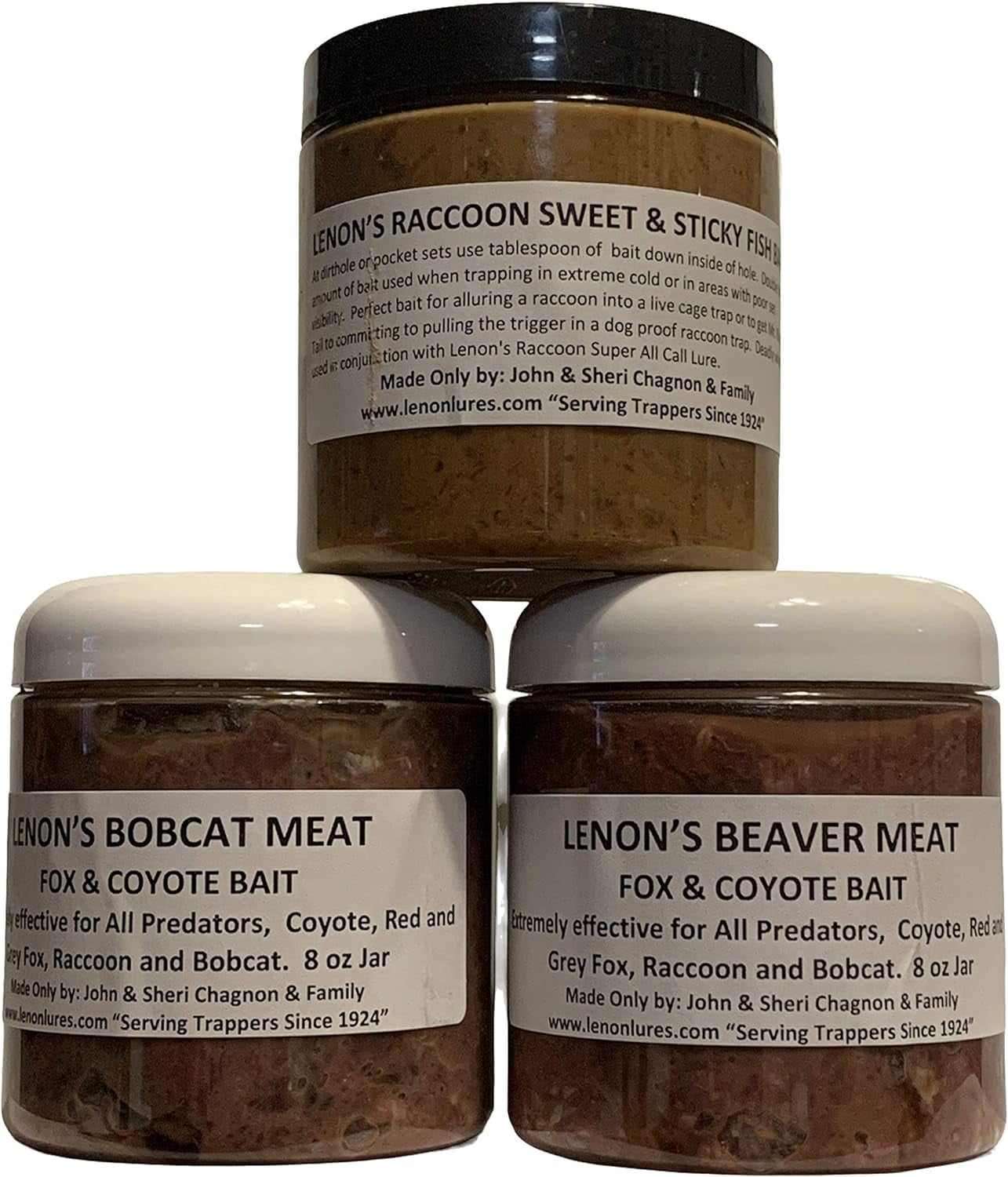 Trappers 3 Pack of Coyote, Bobcat, Fox and Raccoon Trapping Bait 8 oz ...