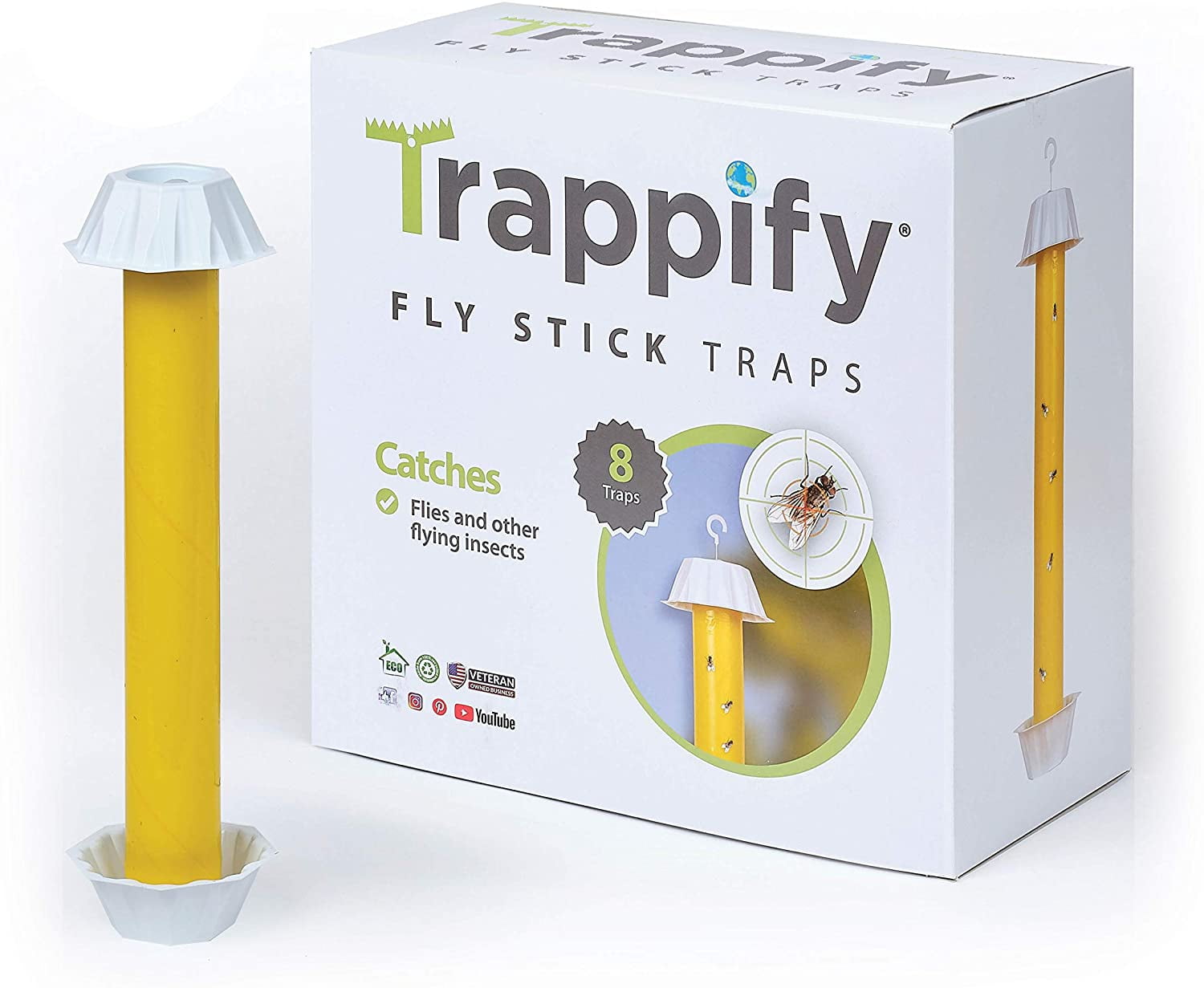 Trappify Hanging Fly Trap - Traps for Indoor and Outdoor - Flies Paper ...