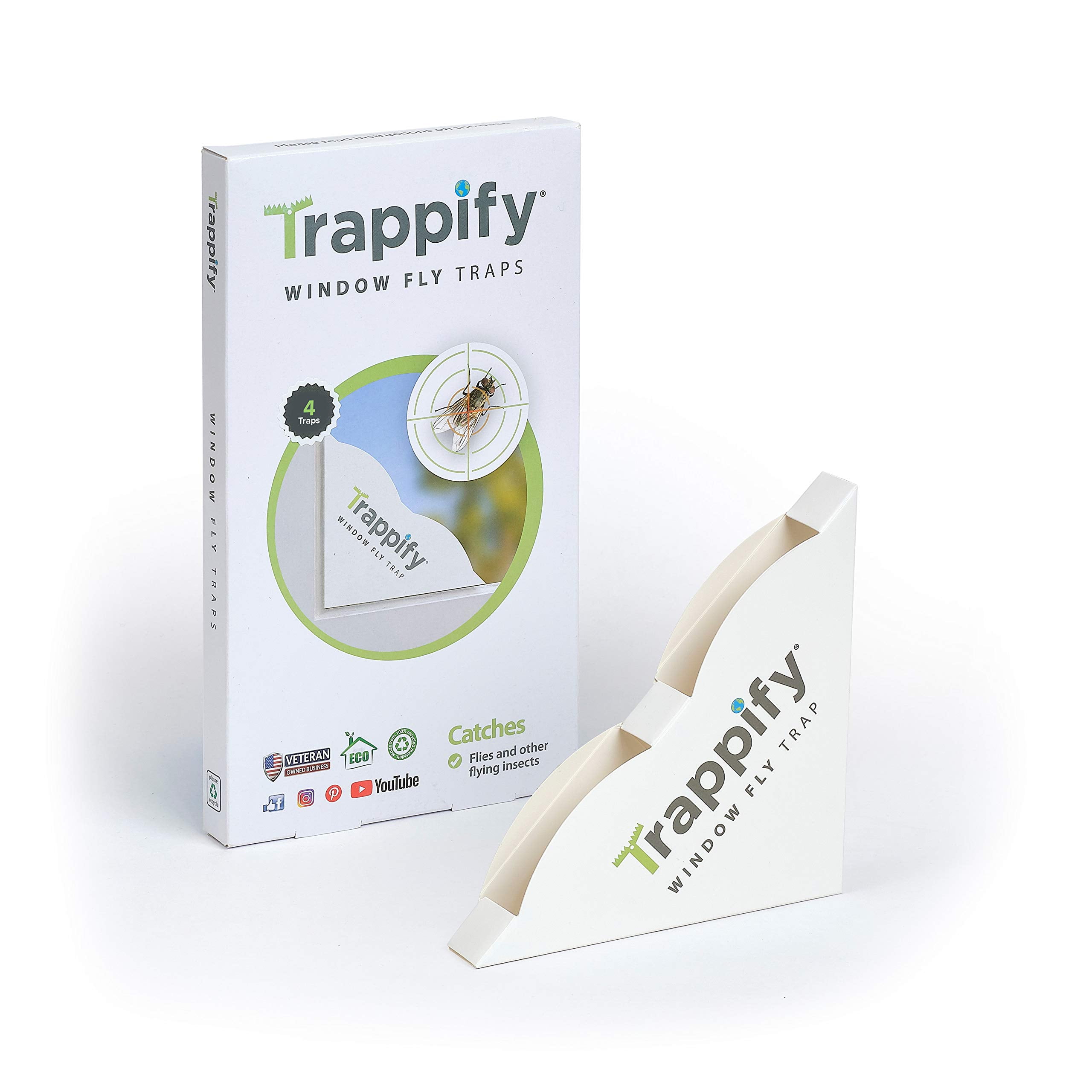 Trappify Sticky Indoor Window Fly Traps: Gnat and Insect Killer for ...