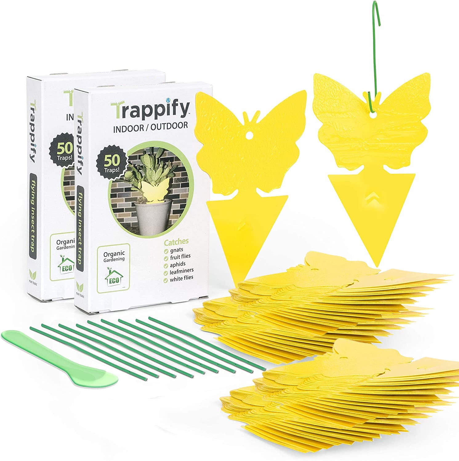 Trappify Sticky Fruit Fly and Gnat Trap Yellow Sticky Traps for Indoor ...