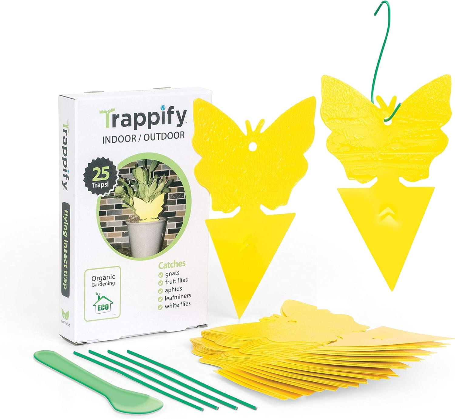 Trappify Sticky Fruit Fly and Gnat Trap Yellow Sticky Traps for Indoor ...