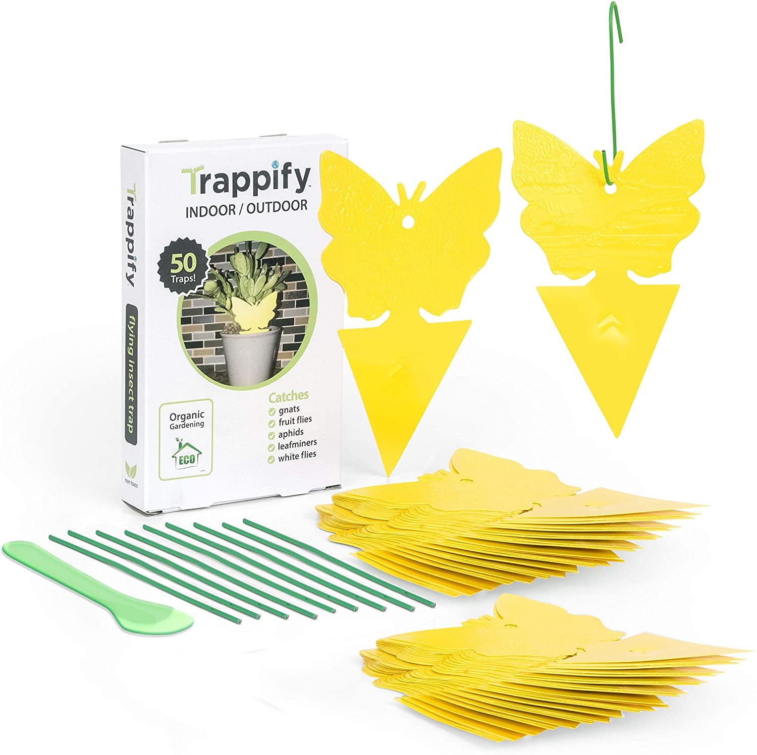 Trappify Sticky Fruit Fly and Gnat Trap for Home, Indoor and Outdoor ...