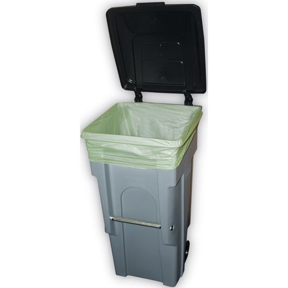 Trash Bag Can Liners, Biodegradable (green), 32 Gallon, 34" x 48", 1 ...