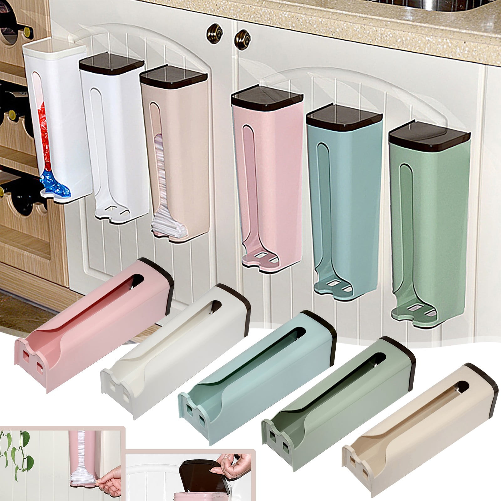 Trash Bag Dispenser Wall Mounted Grocery Garbage Bag Holder Plastic Bag ...