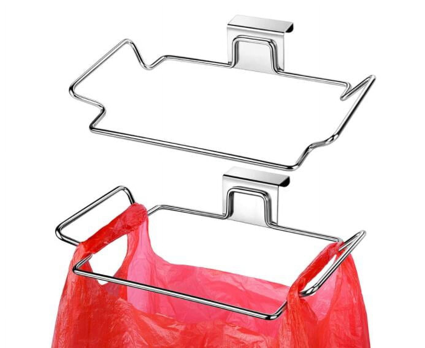 Trash Bag Holder, 2-PACK Stainless Steel Hanging Garbage Bag Rack for ...
