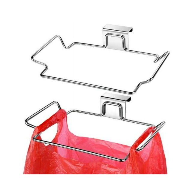 Trash Bag Holder, 2-PACK Stainless Steel Hanging Garbage Bag Rack for ...