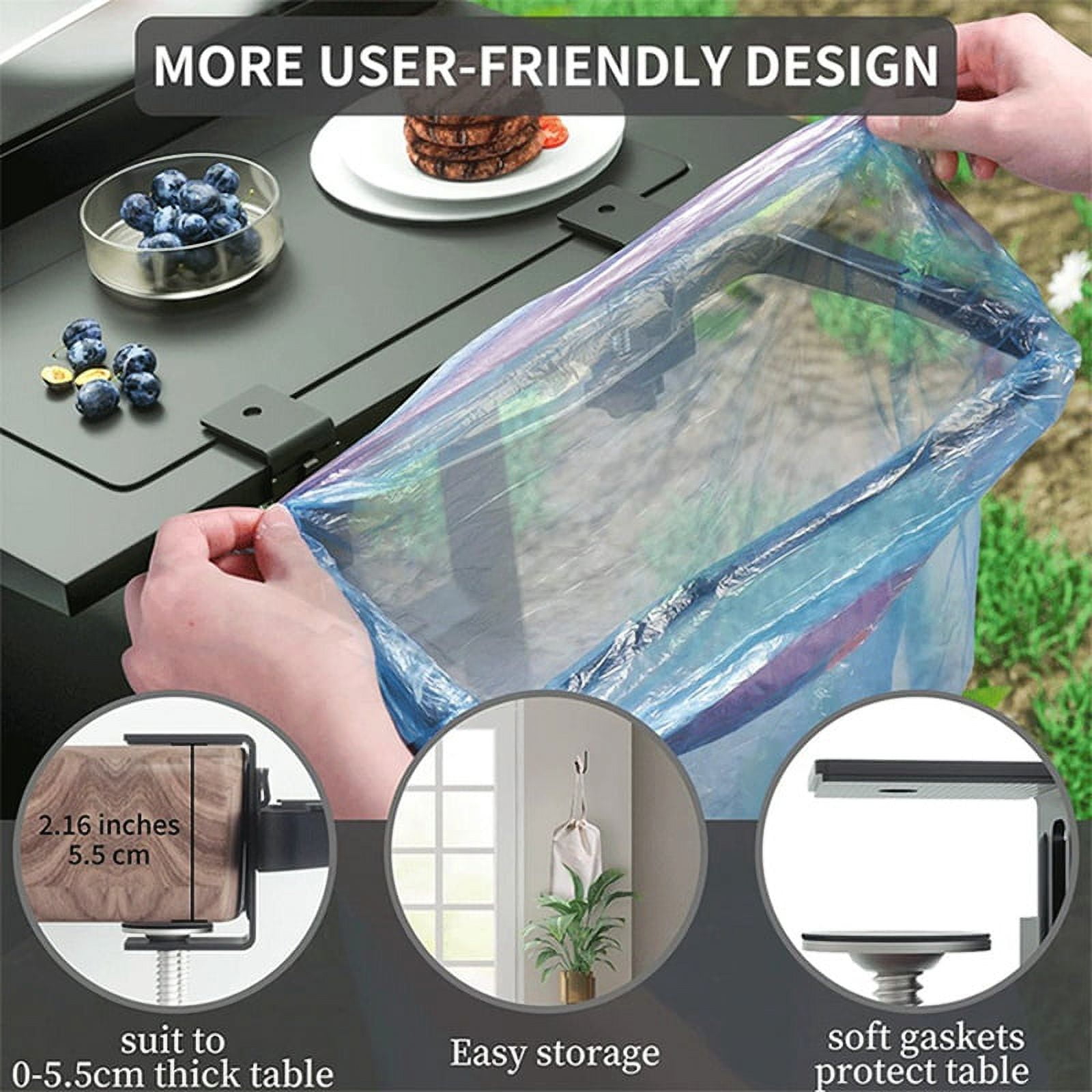 Trash Bag Holder, Stable Trash Bag Holder for Cabinet with Cloth Bag ...