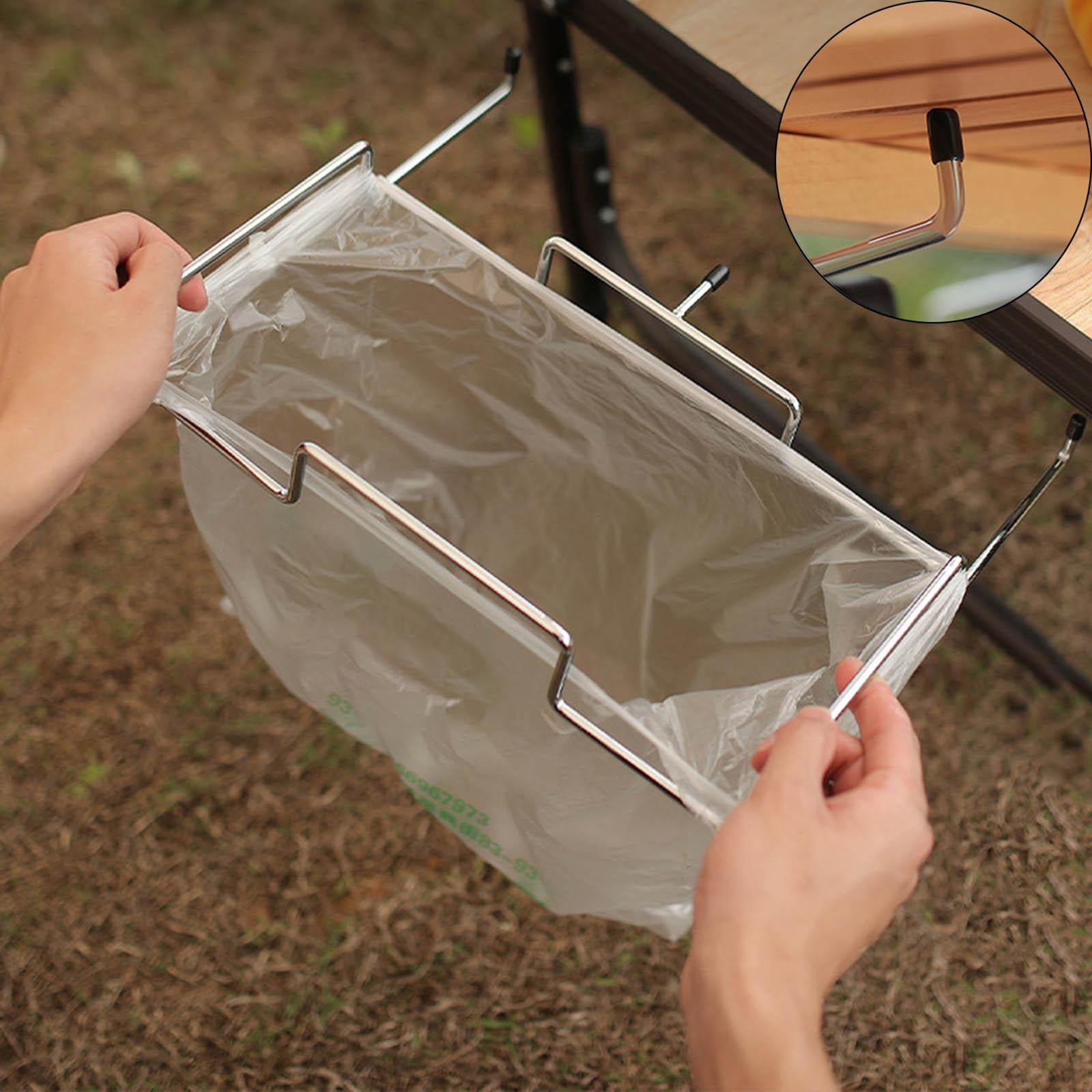 - Trash Bag Holder Stainless Steel Garbage Bag Hanging Rack Cupboard ...