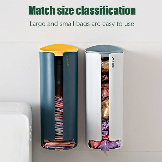 Trash Bag Storage Box ABS Plastic Wall Mounted Garbage Bag Organizer ...