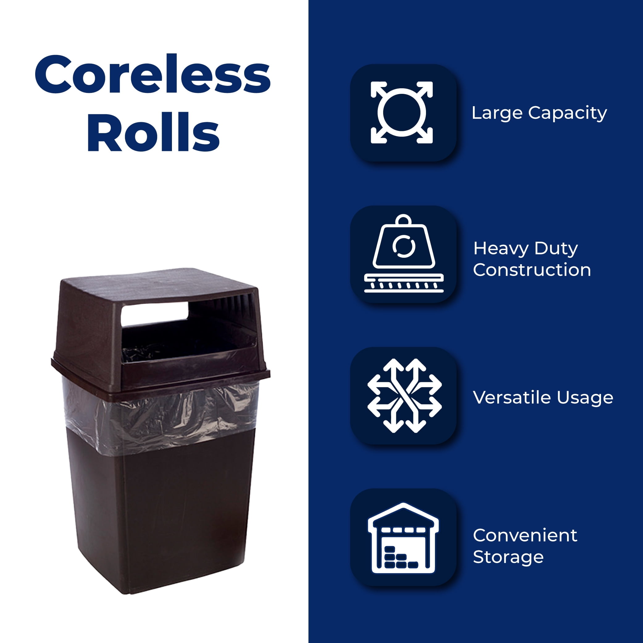 Clear Liners 36 x 58" Linear Low-Density Coreless Rolls, 0.65 Mil 200/Case - Walmart.com