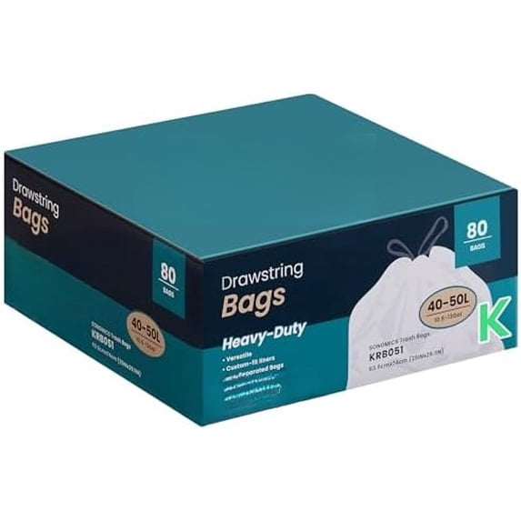 Trash Bags for 13-Gallon (50 L) Trash Cans, Drawstring Kitchen Garbage ...