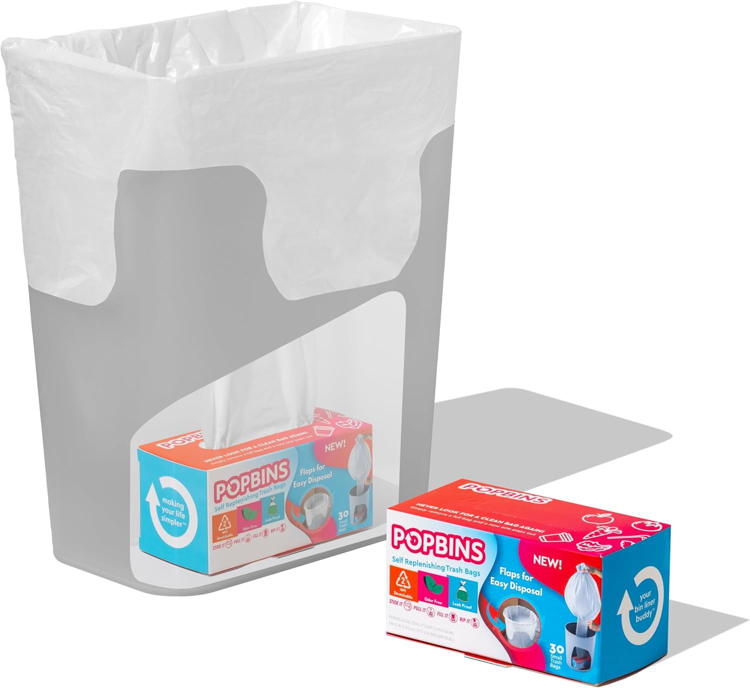 Trash Bags - Small Garbage Bags, Clear Trash Can Liners for Bathroom ...