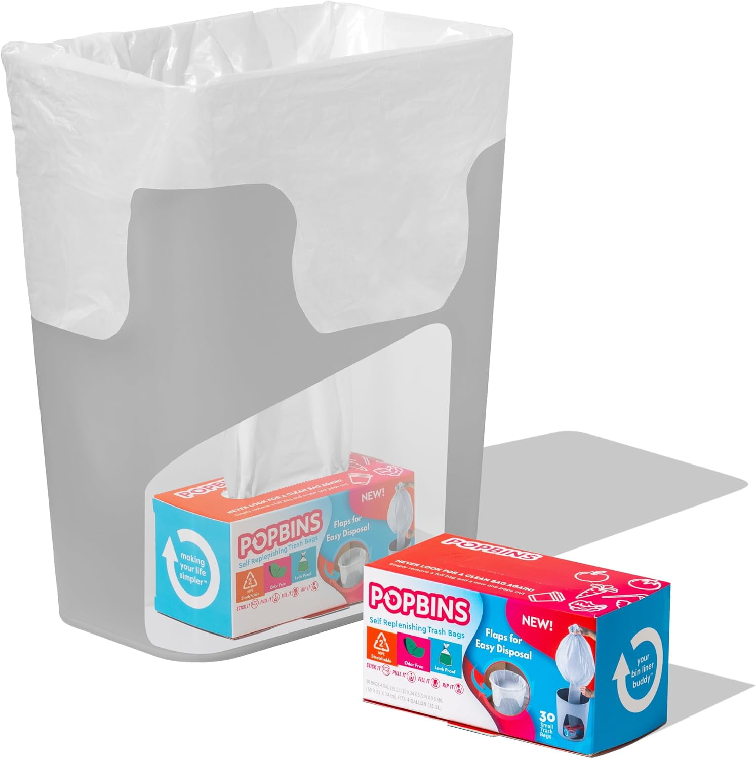 Trash Bags - Small Garbage Bags, Clear Trash Can Liners for Bathroom ...