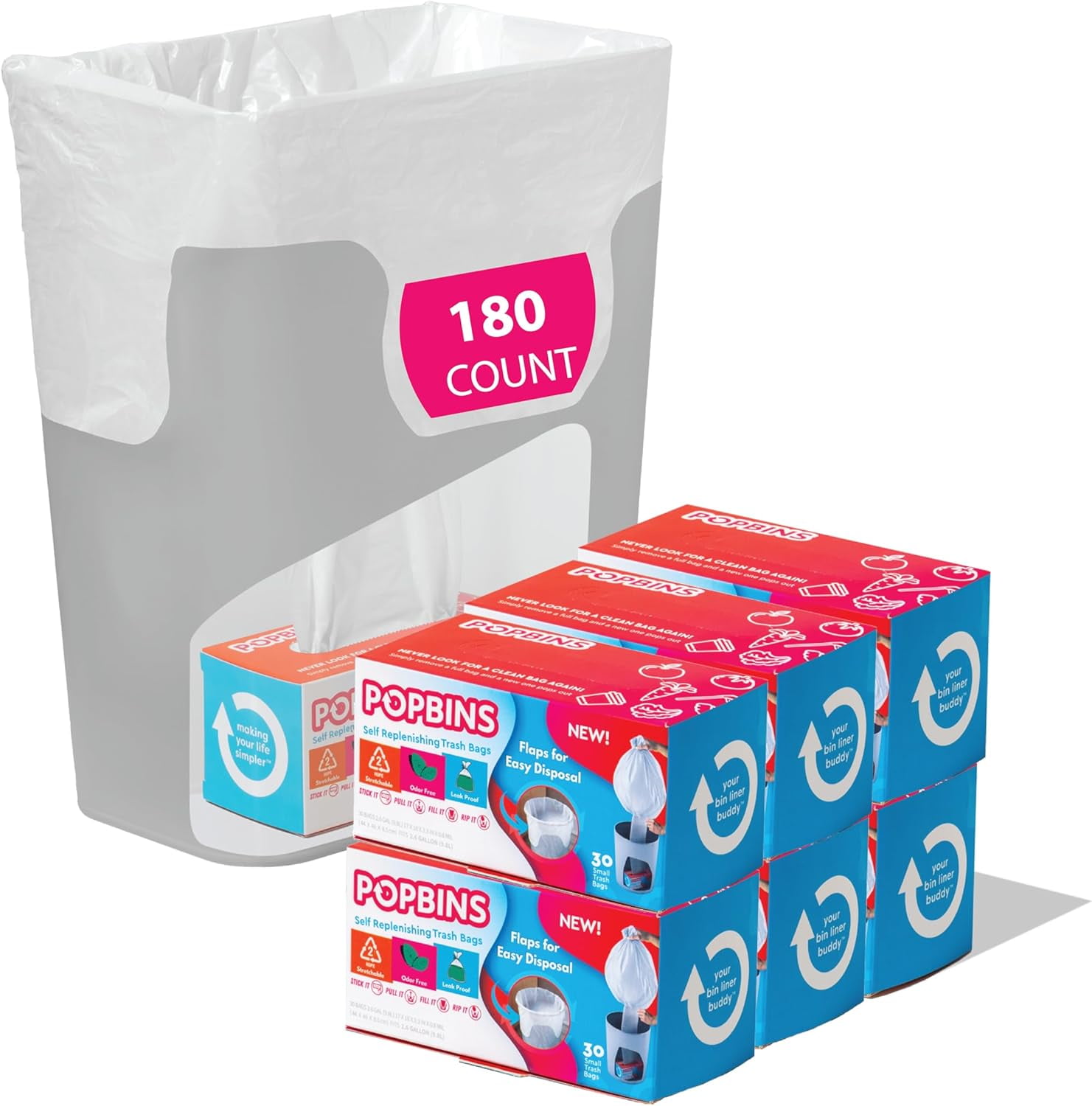 Trash Bags - Small Garbage Bags, Clear Trash Can Liners for Bathroom ...