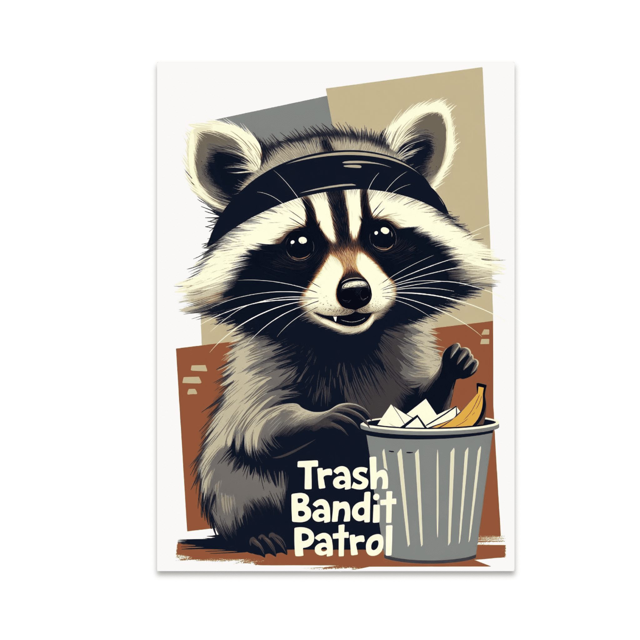 Trash Bandit Patrol Retro Raccoon Print - Teen Decor - 13x19 Poster ...