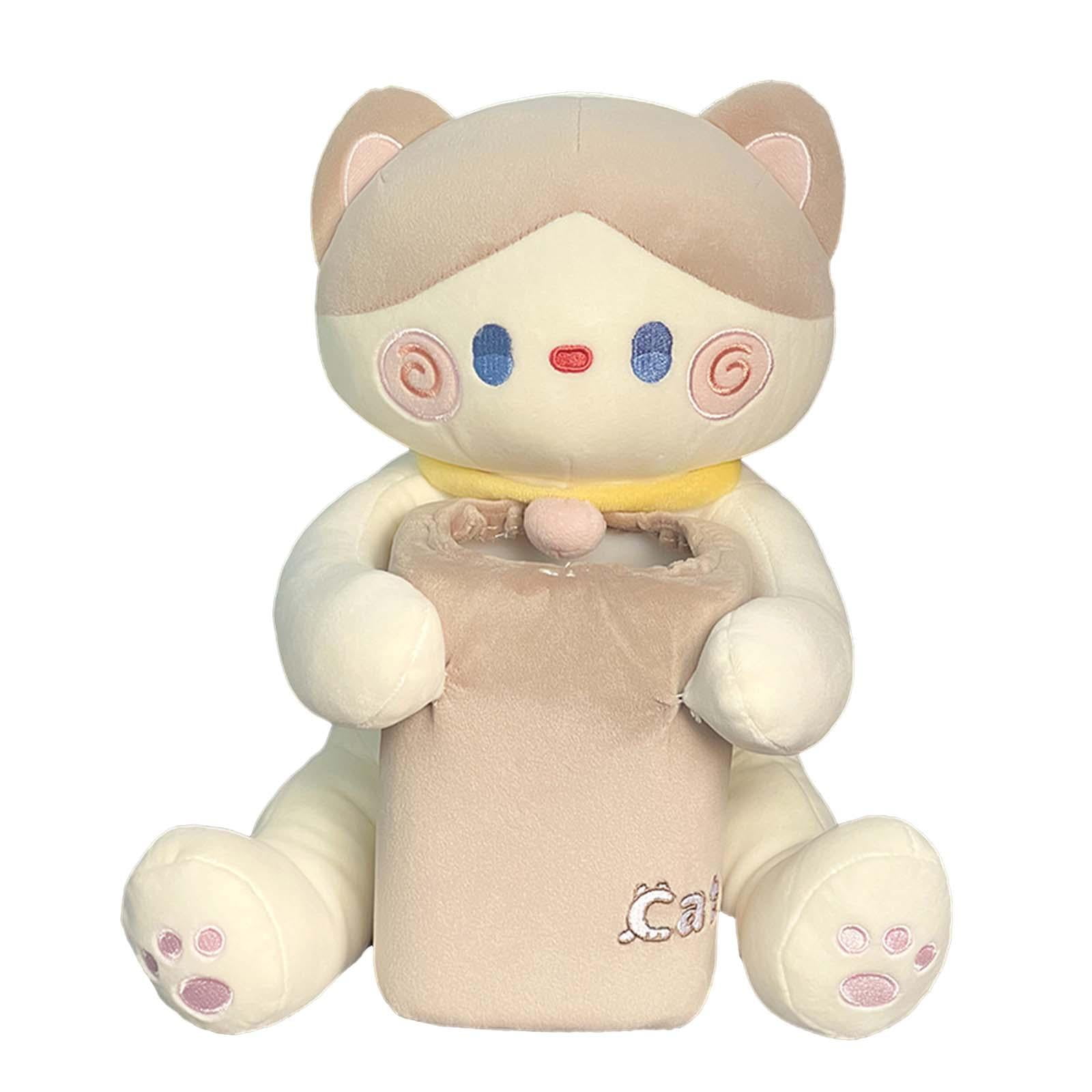 Trash Bin Cute Plush Toy 2 in 1 Cartoon Tissue Cover Khaki - Walmart.com