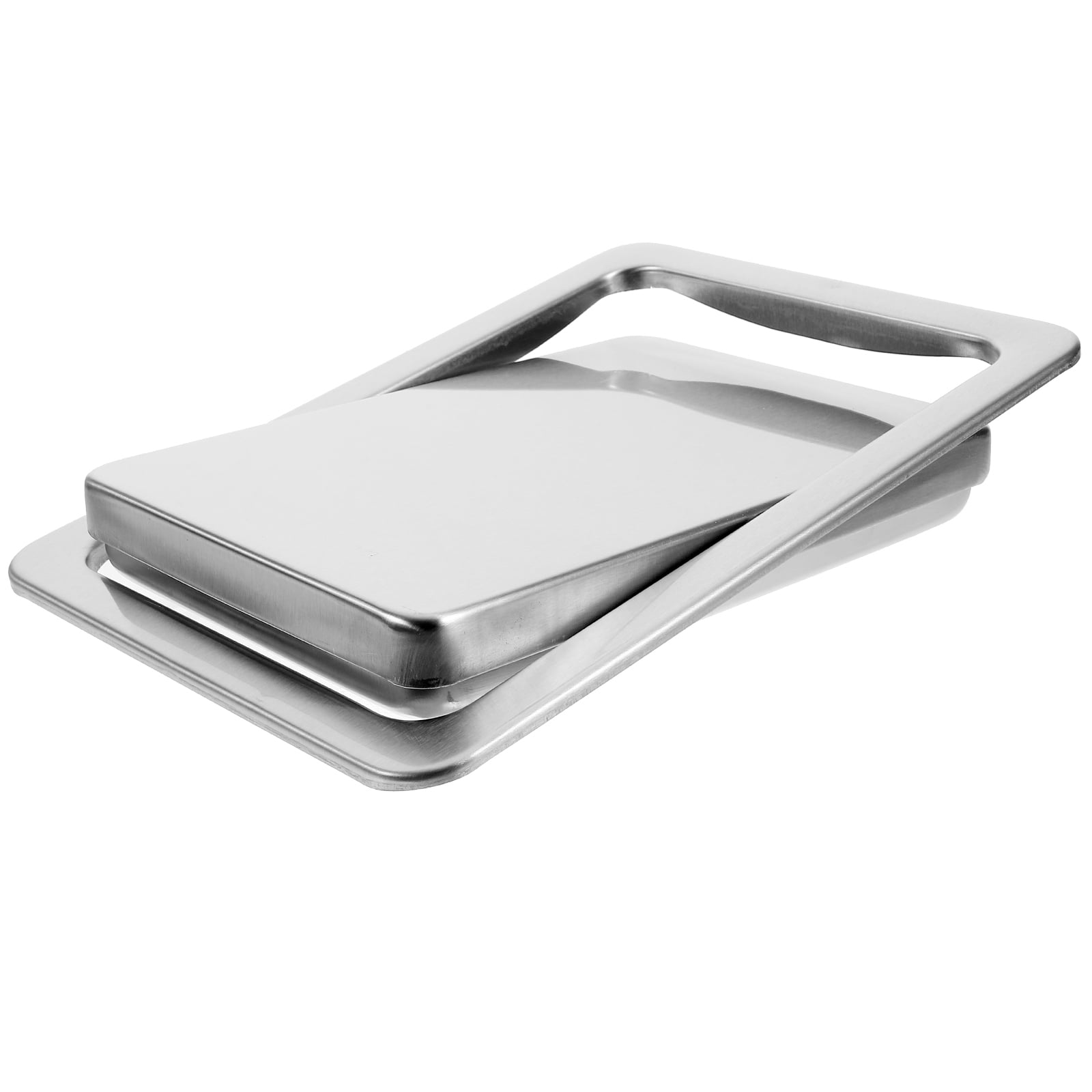 Onaparter Trash Bin Swing Flap Lid Embedded Type Trash Bin Flap Cover Stainless Steel Trash Bin