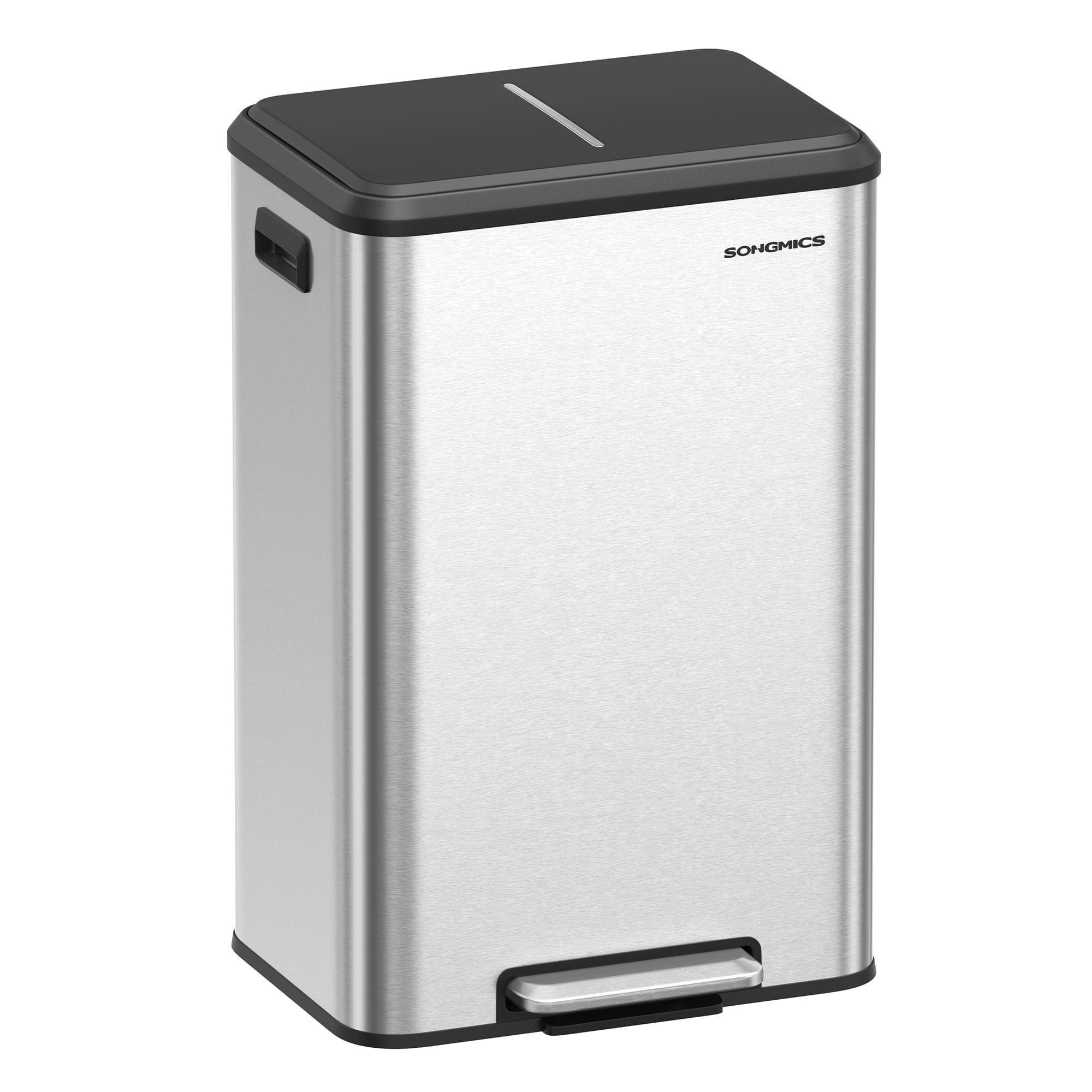 Trash Can, 10.5-Gallon (40L) Kitchen Garbage Can with Lid and Wide Foot ...