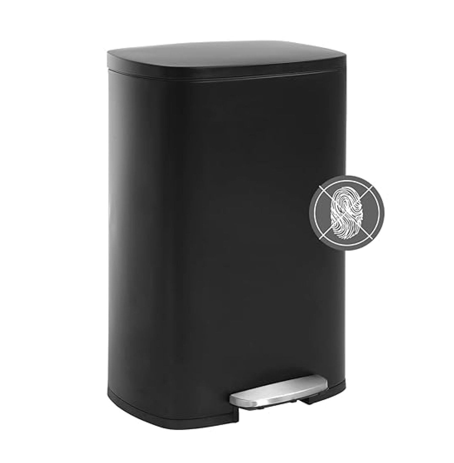 Trash Can 13 Gallon Stainless Steel, Step Waste Bin with Soft Close Lid ...