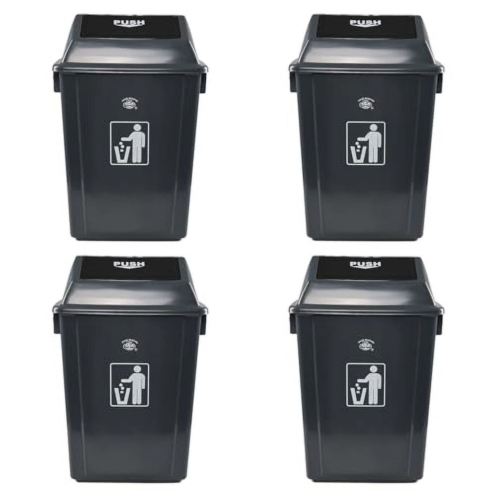 Trash Can 13 Gallon with Lid, Plastic Wastebasket Garbage Can for ...