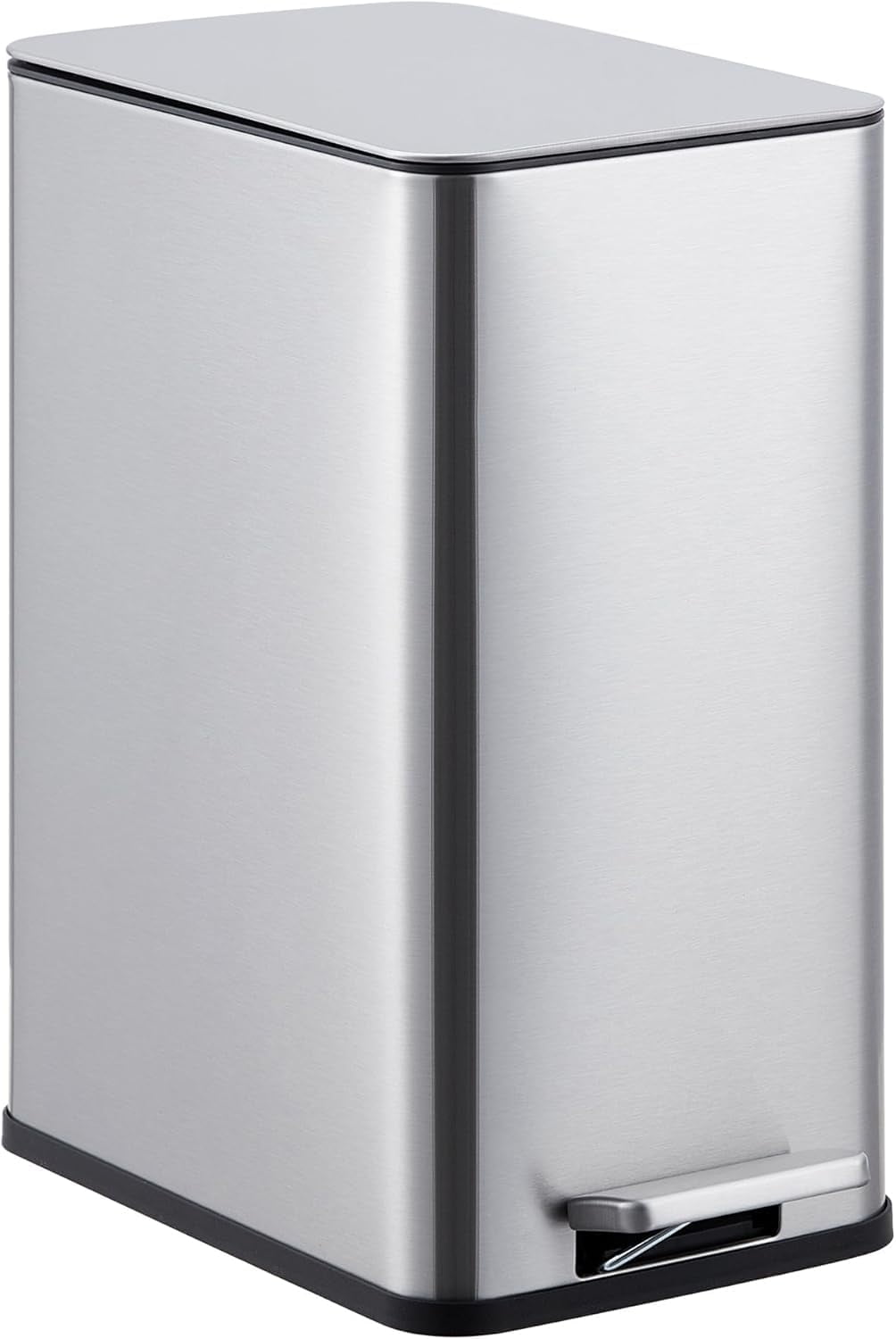 Trash Can, 2.64 Gal/10L Stainless Steel Waste Bins, Soft-Close Lid ...