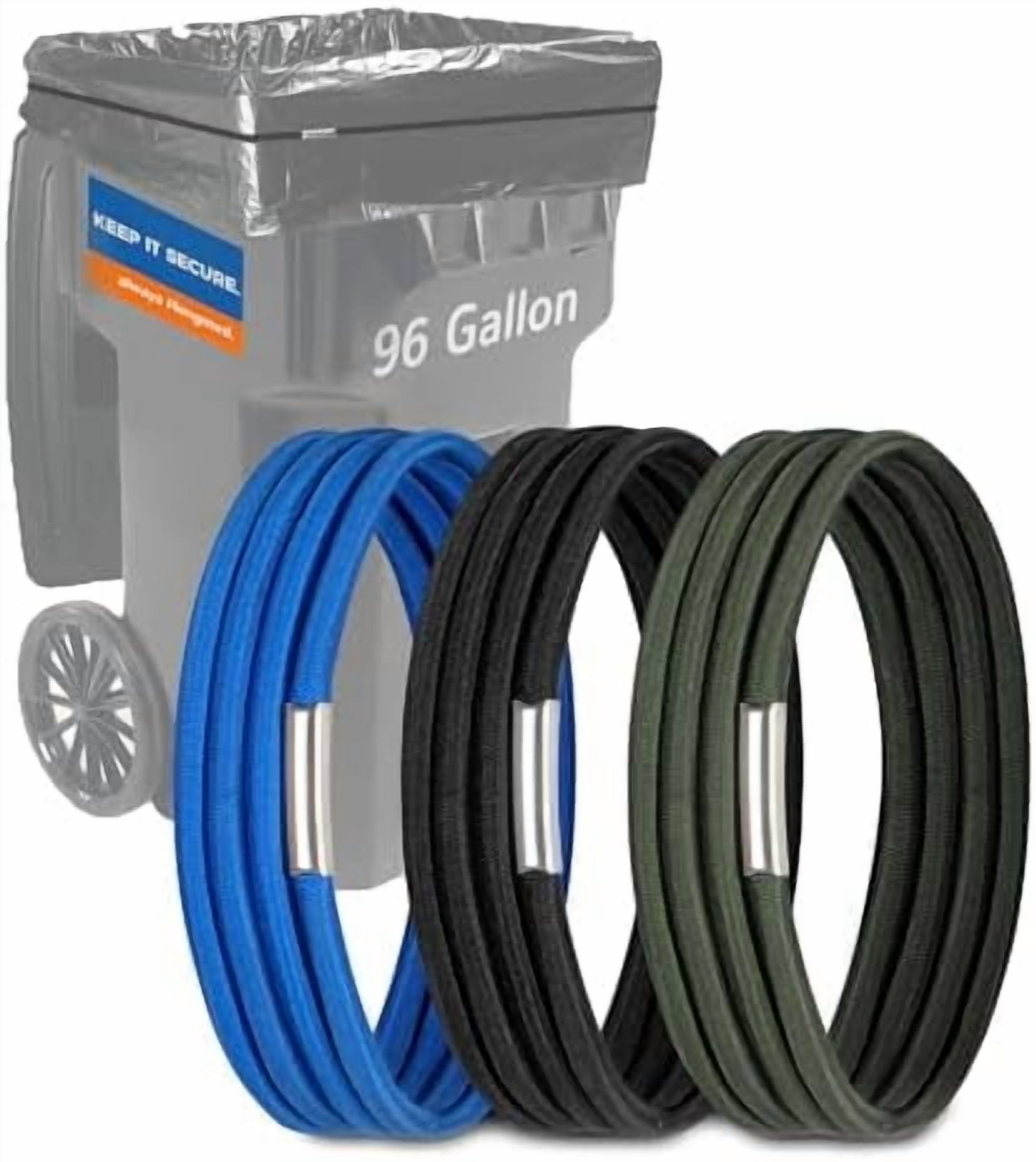 Trash Can Bands, Heavy Duty Rubber Bands Fit 50 to 96 Gallon Cans for ...