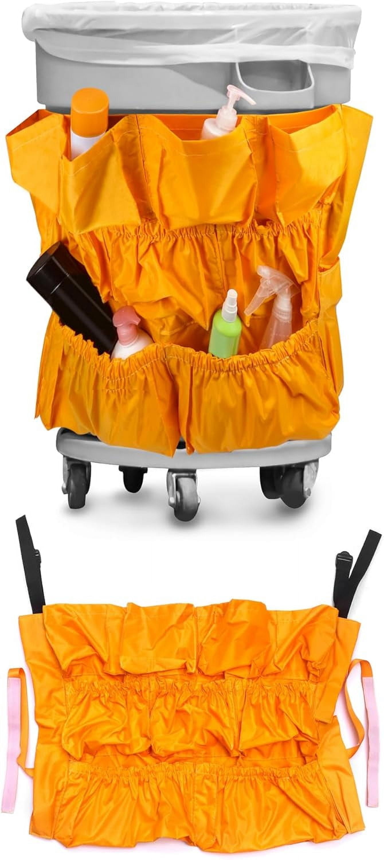 Trash Can Caddy Bag, 2 Pack 10 Pockets Commercial Cleaning Caddy Bag ...