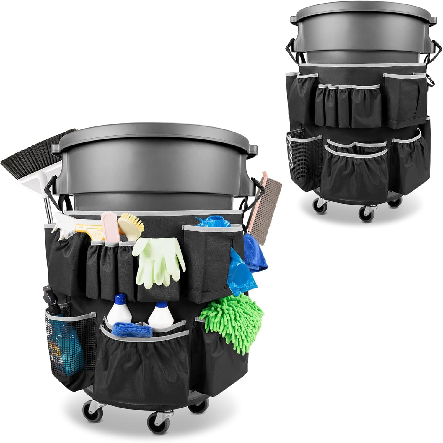 Trash Can Caddy Bag Fit 32-55 Gallon Garbage Bin, Cleaning Caddy Bag ...