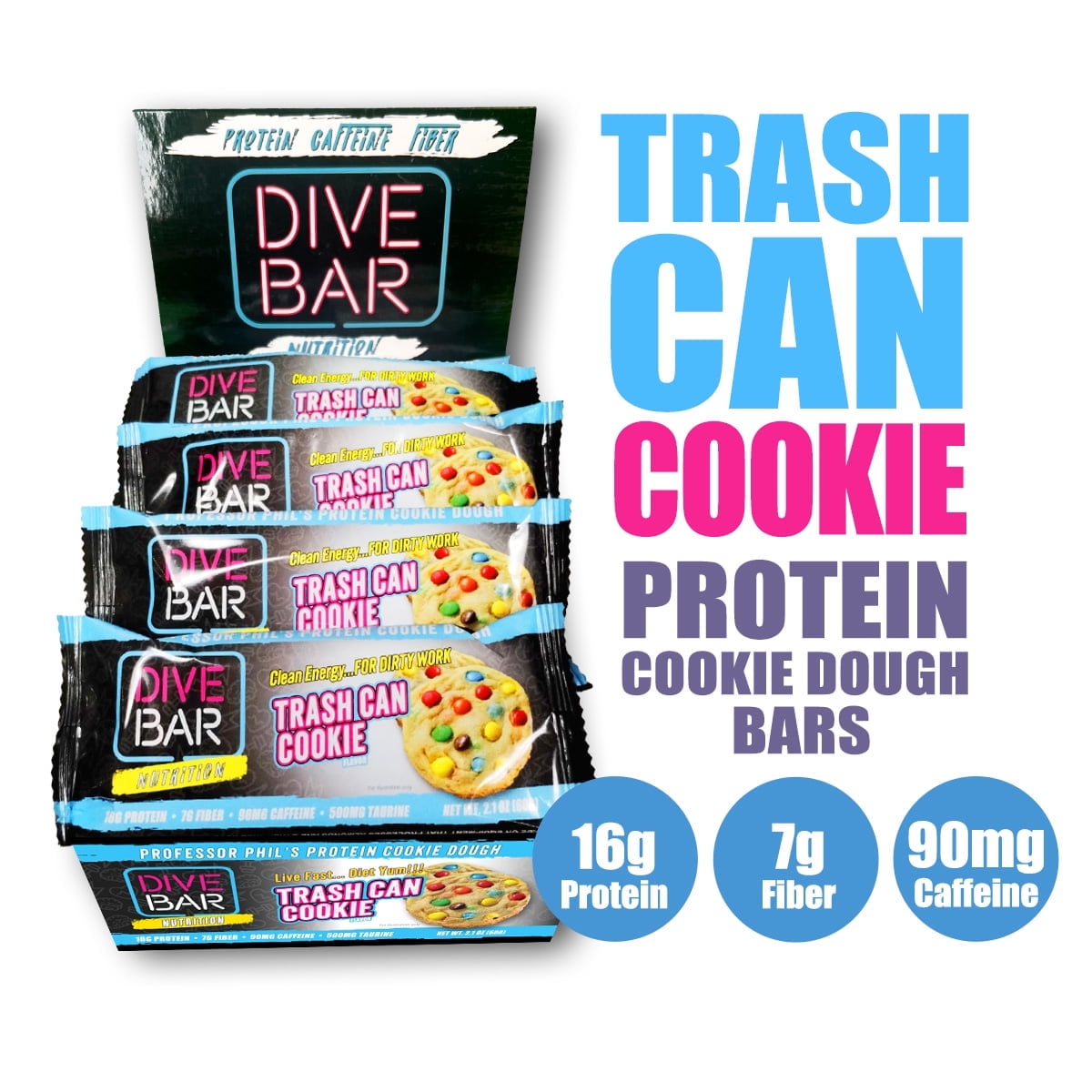 Dive Bar Nutrition Trash Can Cookie Protein Bars, High Fiber, Low Sugar ...